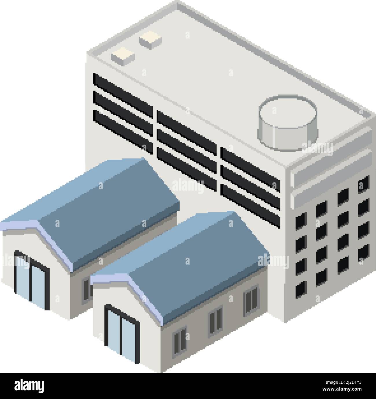 Isometric building on white background illustration Stock Vector Image ...