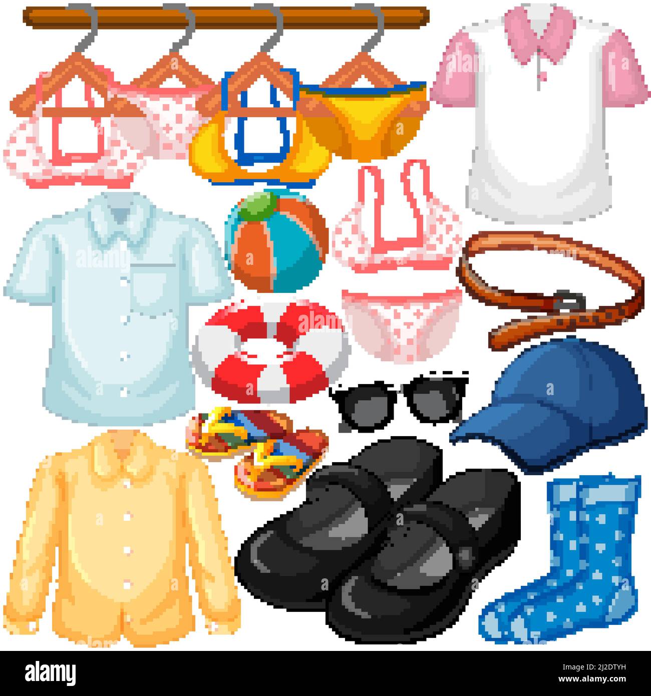 A set of different cloth on white background illustration Stock Vector ...