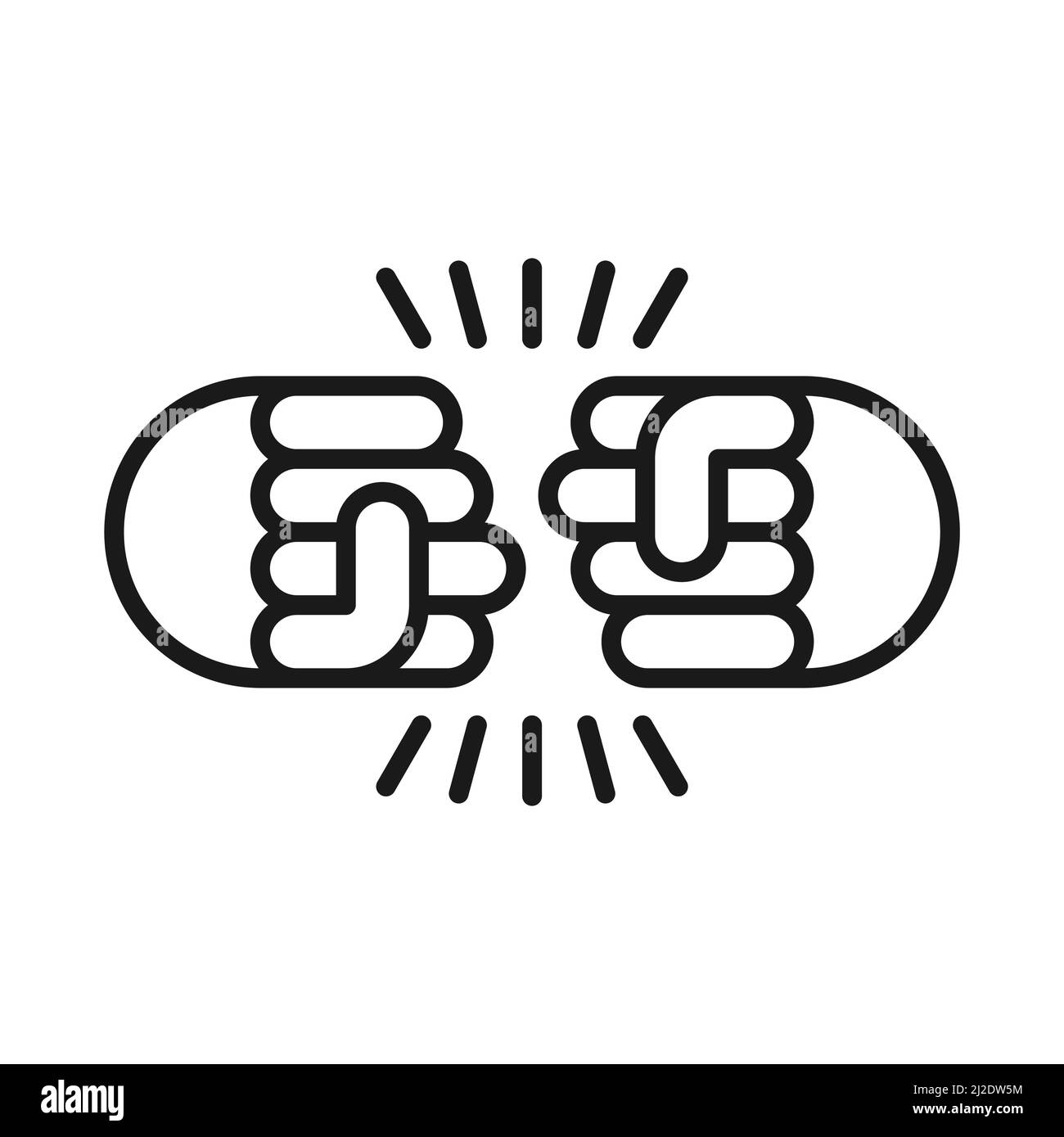 Fist bump vector icon on white background Stock Vector Image & Art - Alamy