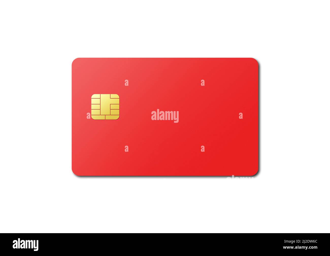 Red credit card template isolated on a white background. 3D ...
