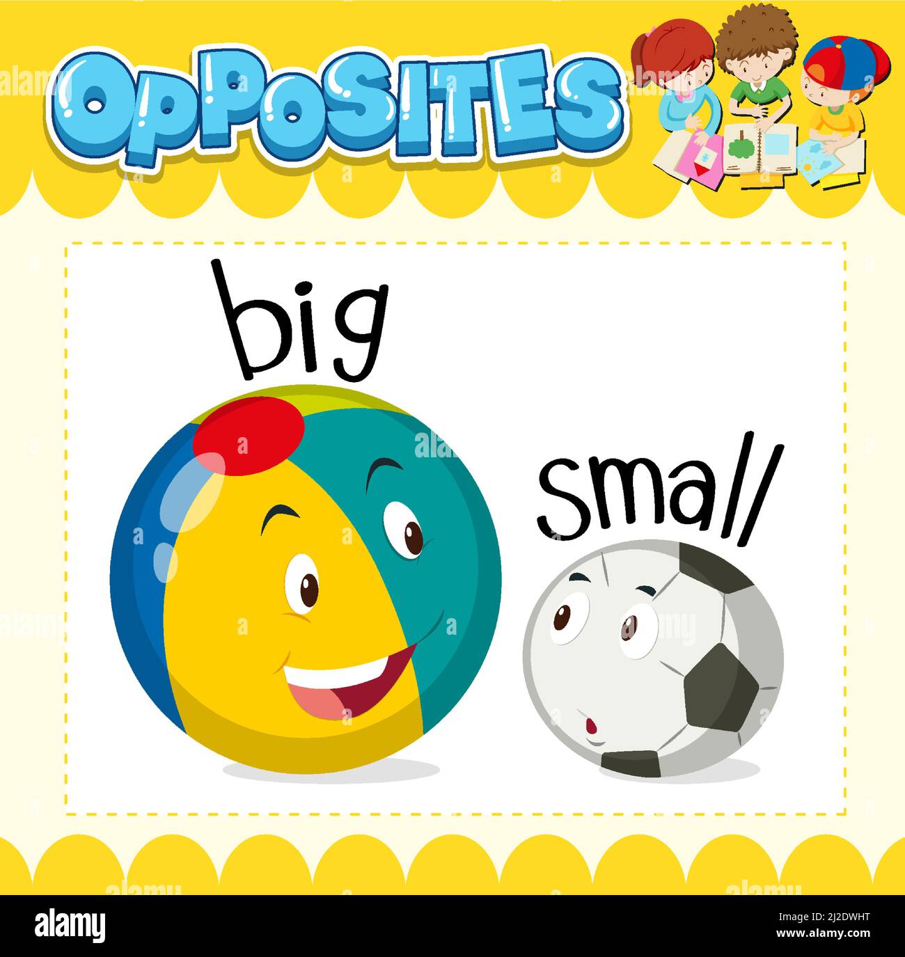 Opposite words for big and small illustration Stock Vector Image & Art ...
