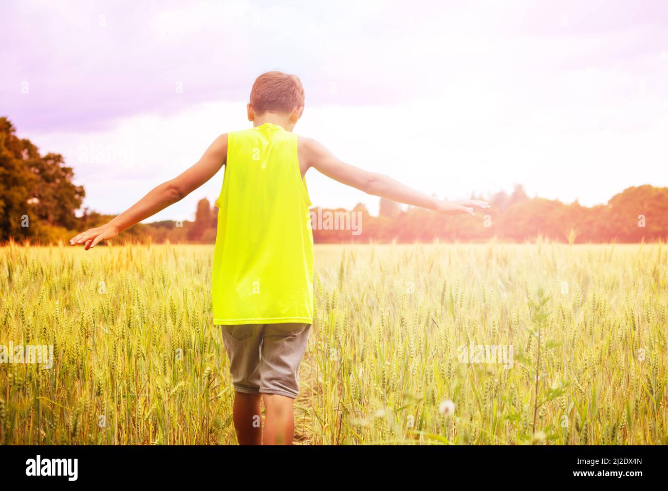 Children walking hand in hand back hi-res stock photography and images ...