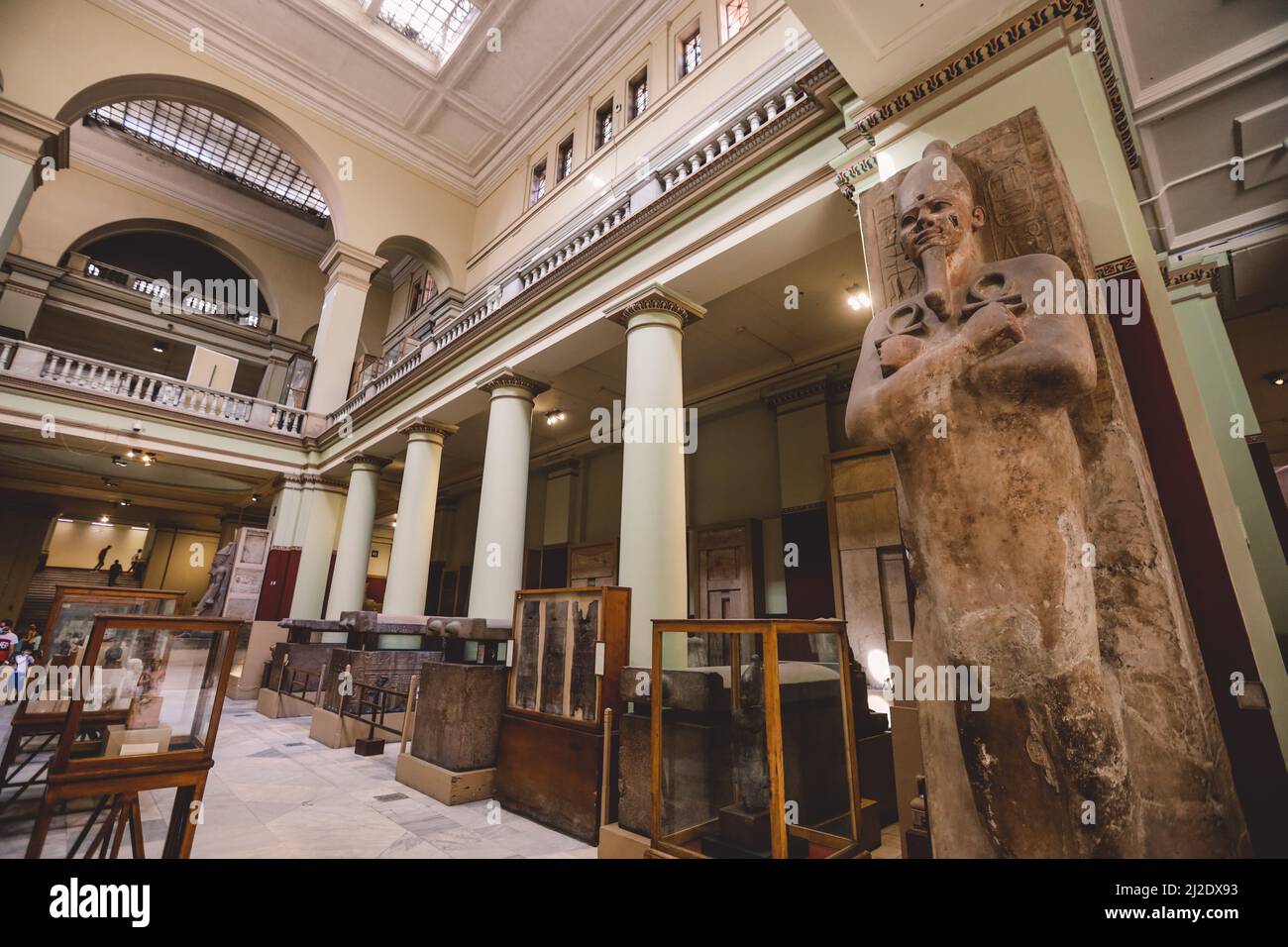 Inside View to the Exhibits and Interior of the Cairo Egyptian Museum ...