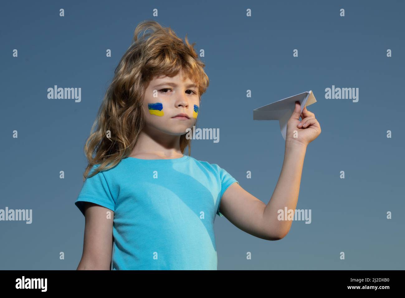 Close the sky over Ukraine banner. No fly zone over Ukraine. Military ...