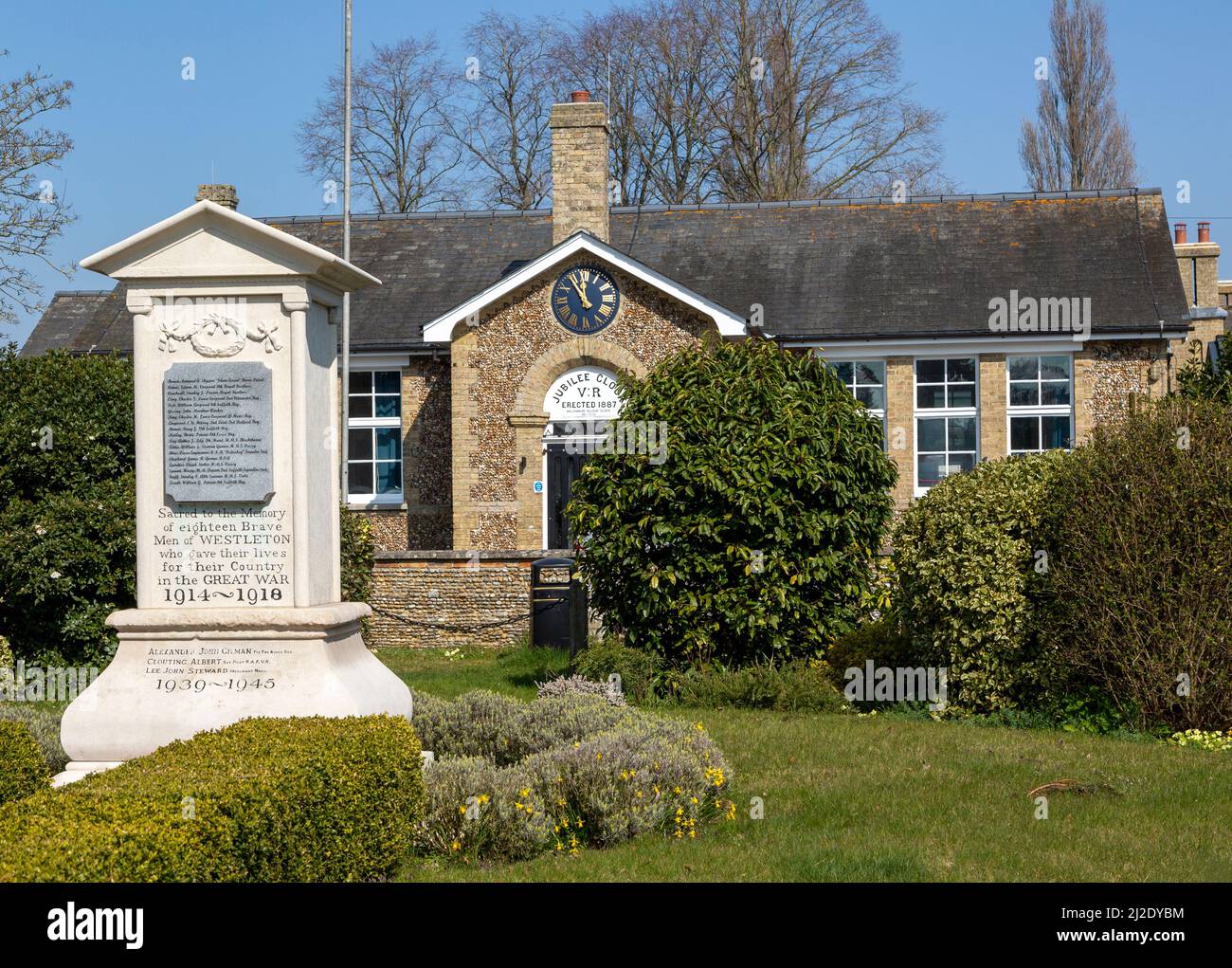War memorial and village hall former school, Westleton, Suffolk ...