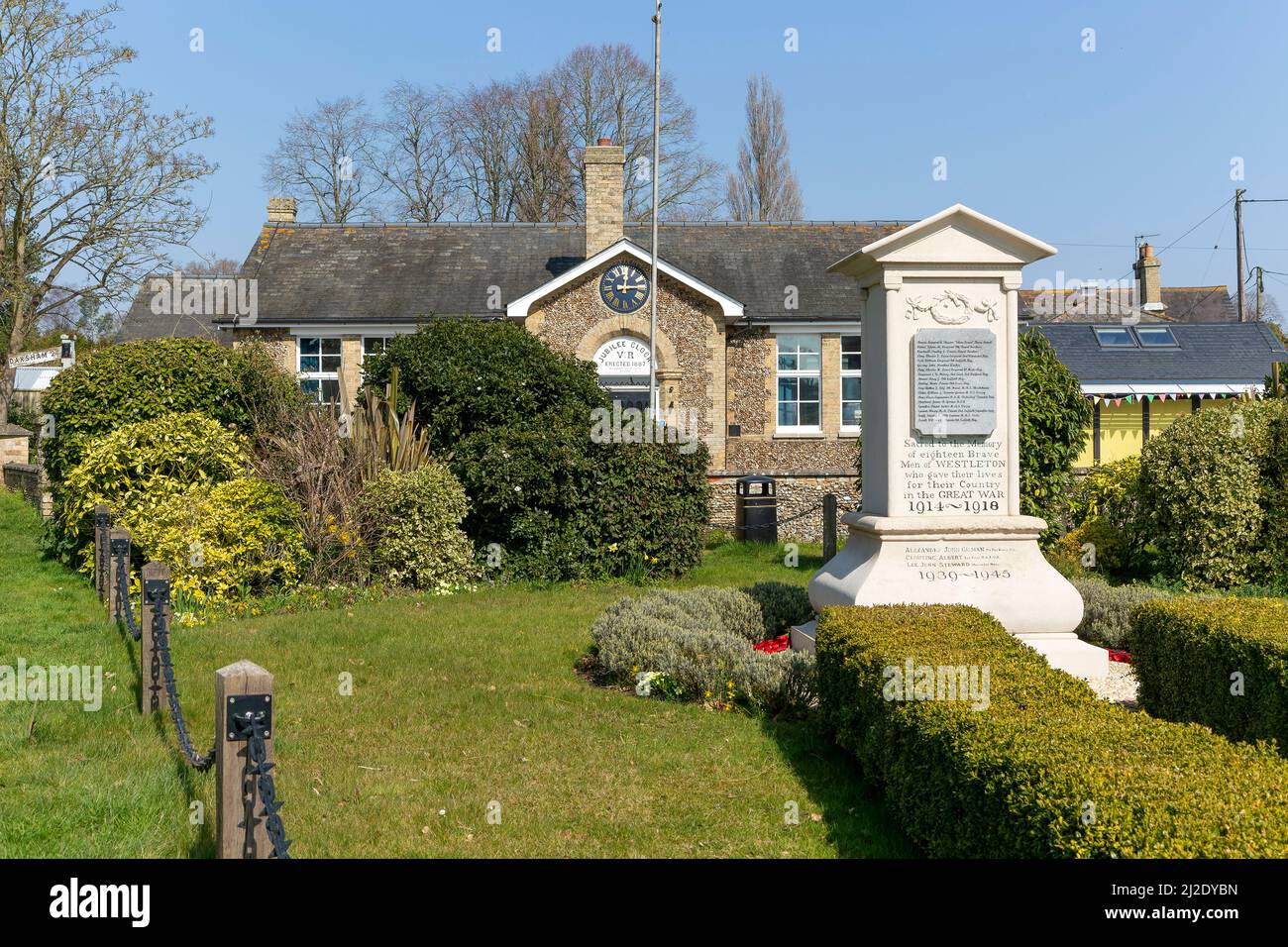 War memnorial and village hall former school, Westleton, Suffolk ...
