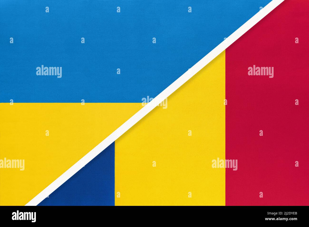 Ukraine and Romania, symbol of country. Ukrainian vs Romanian national ...