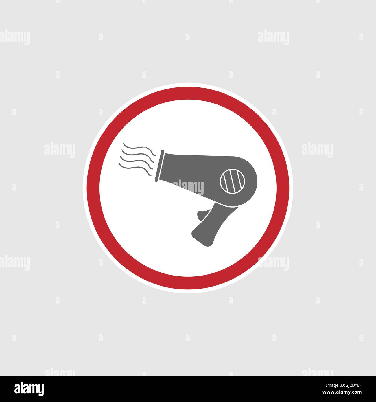 sign or sticker of using a hair dryer. A simple vector illustration for ...