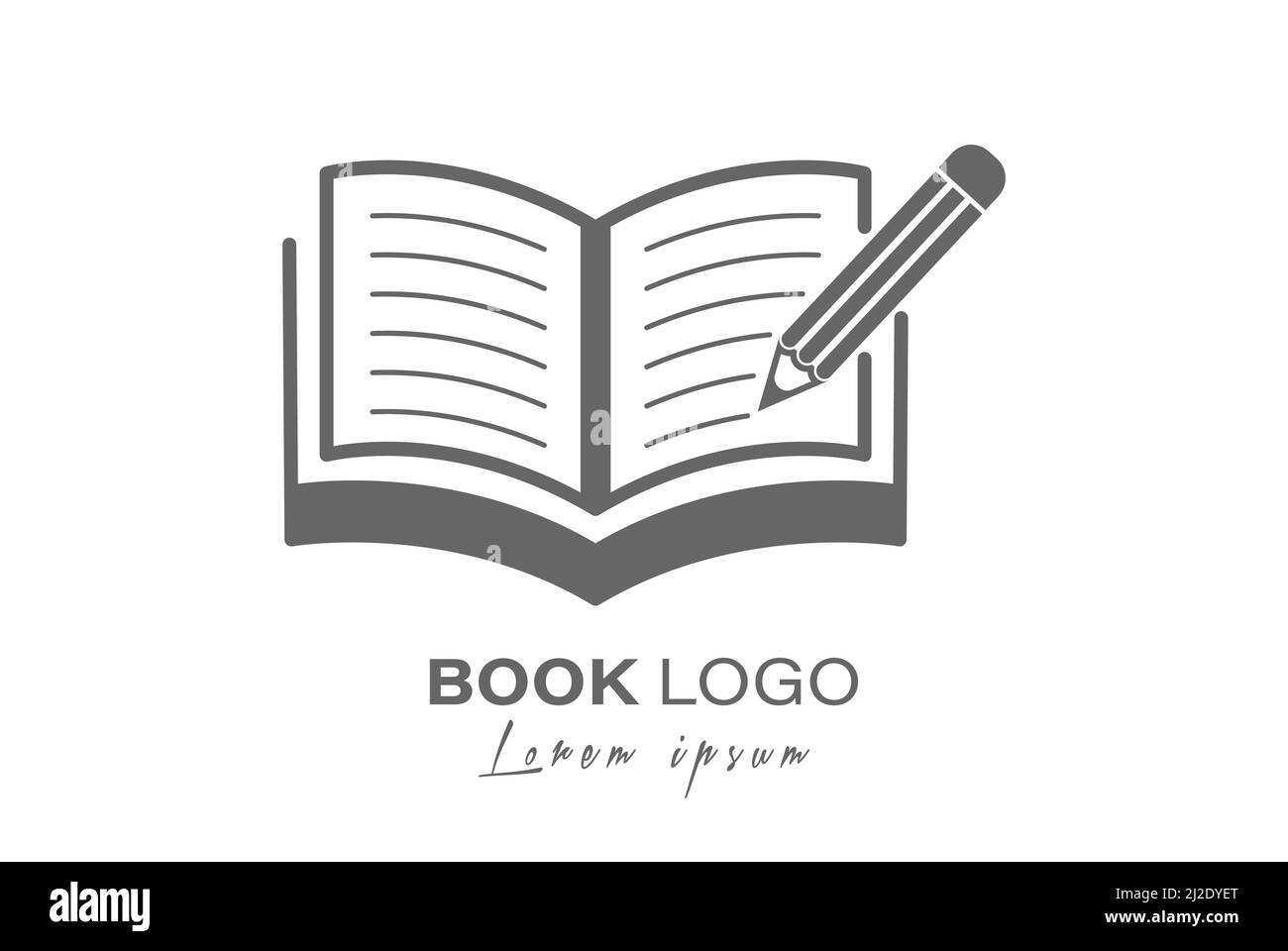 Education logo. A book icon with a pen. Flat style Stock Vector Image Art Alamy