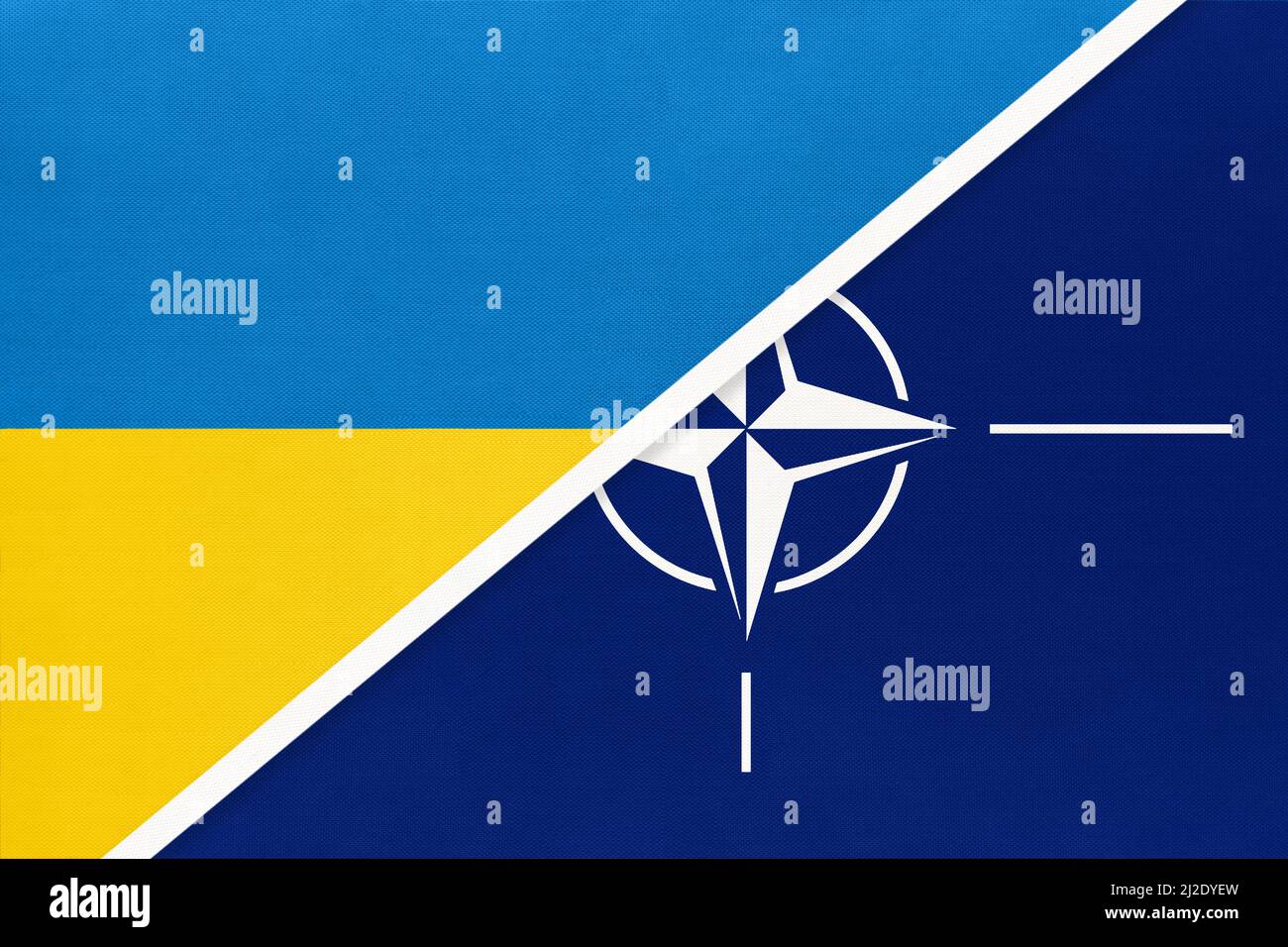 Ukraine and NATO symbol of country. Ukrainian national flags Stock ...