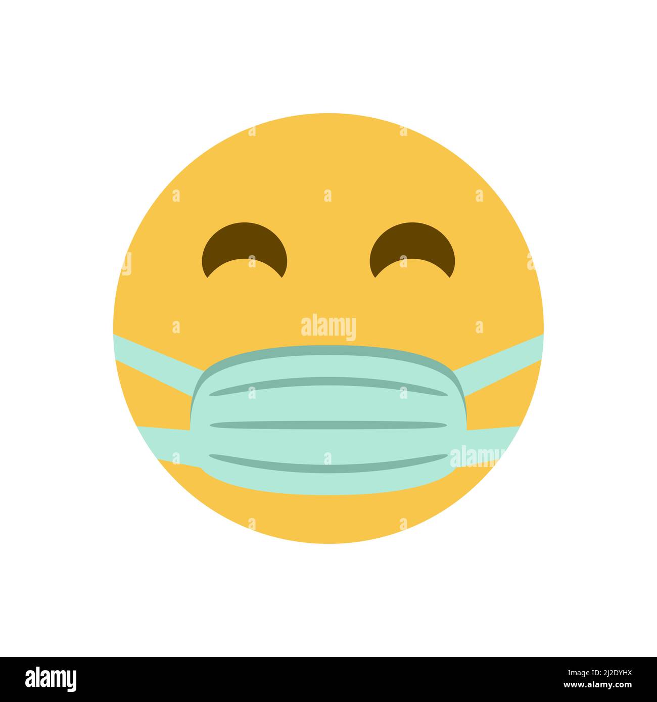 Smiley Face Mask, Simple Flat Design, Isolated Icon Wearing, 58% OFF
