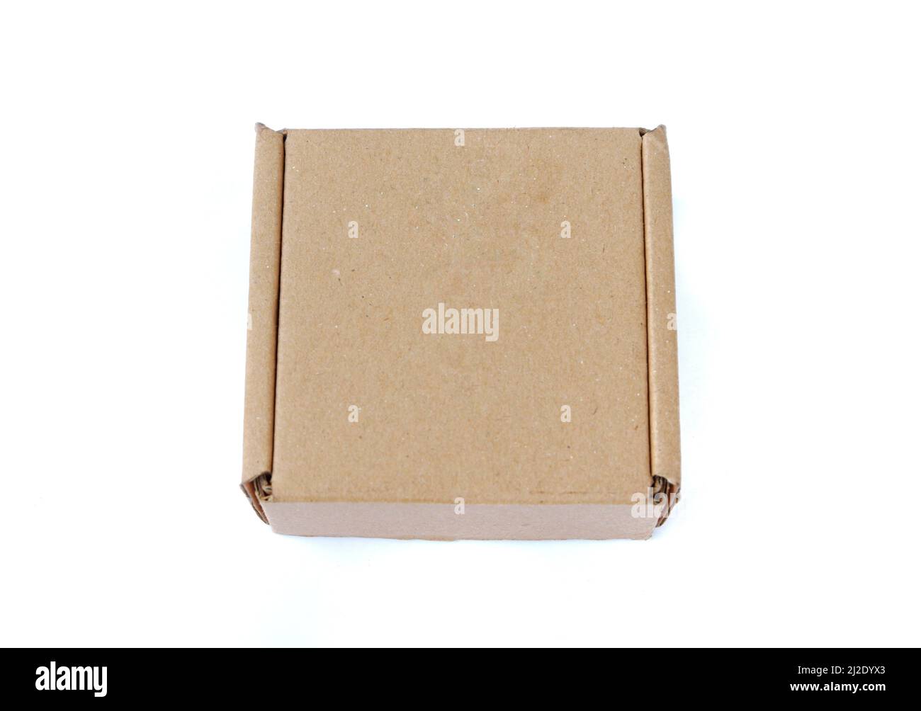 A top view of a small cardboard box isolated on white background Stock ...