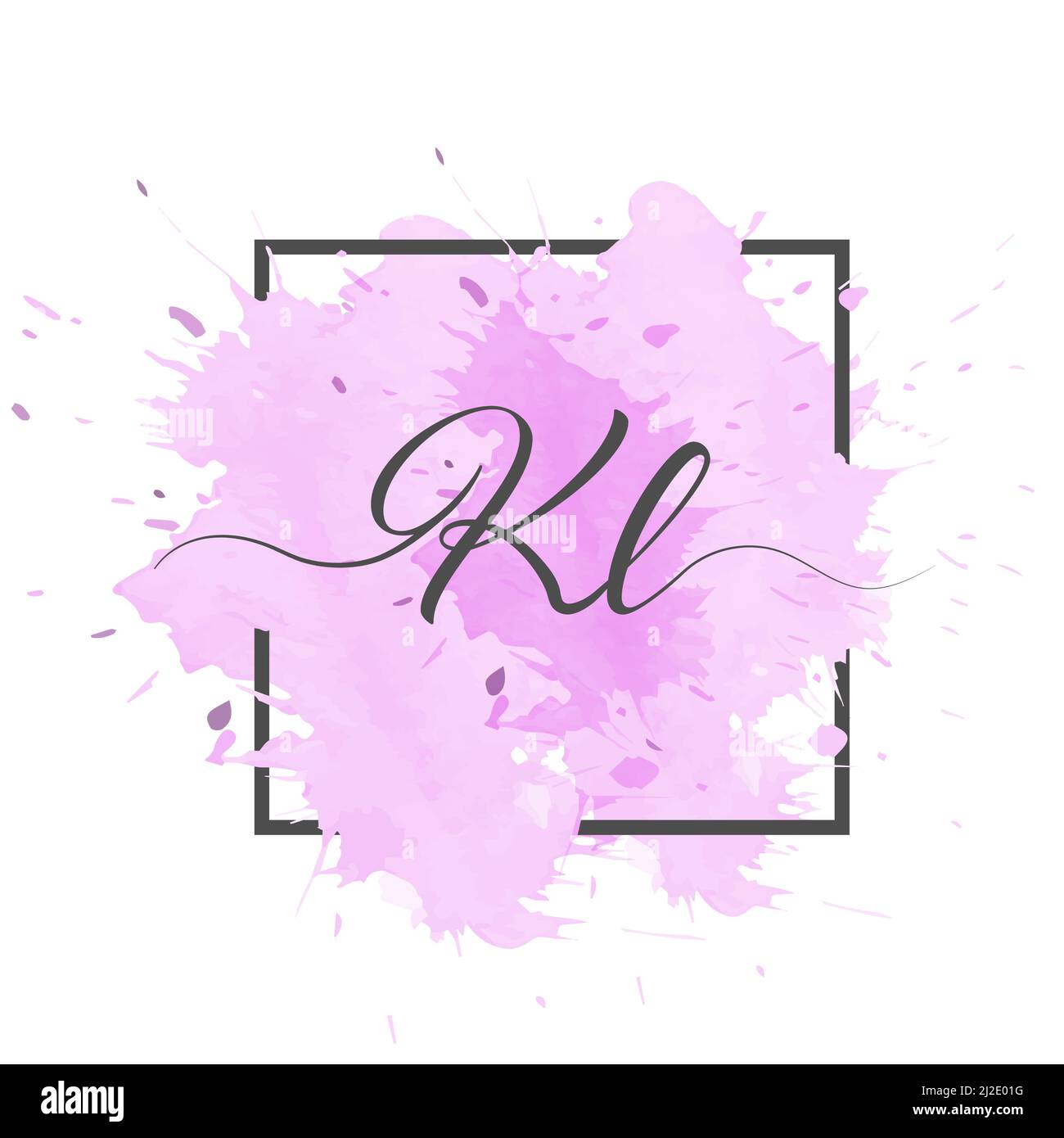 Calligraphic lowercase letters K and L are written in a solid line on a ...