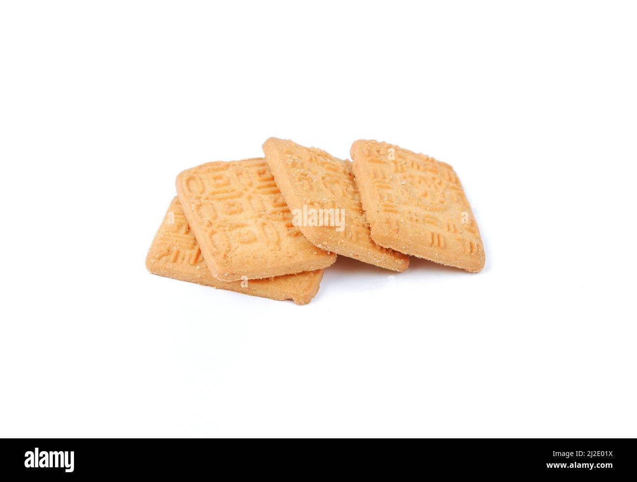 A closeup of square sugar cookies isolated on white background Stock ...