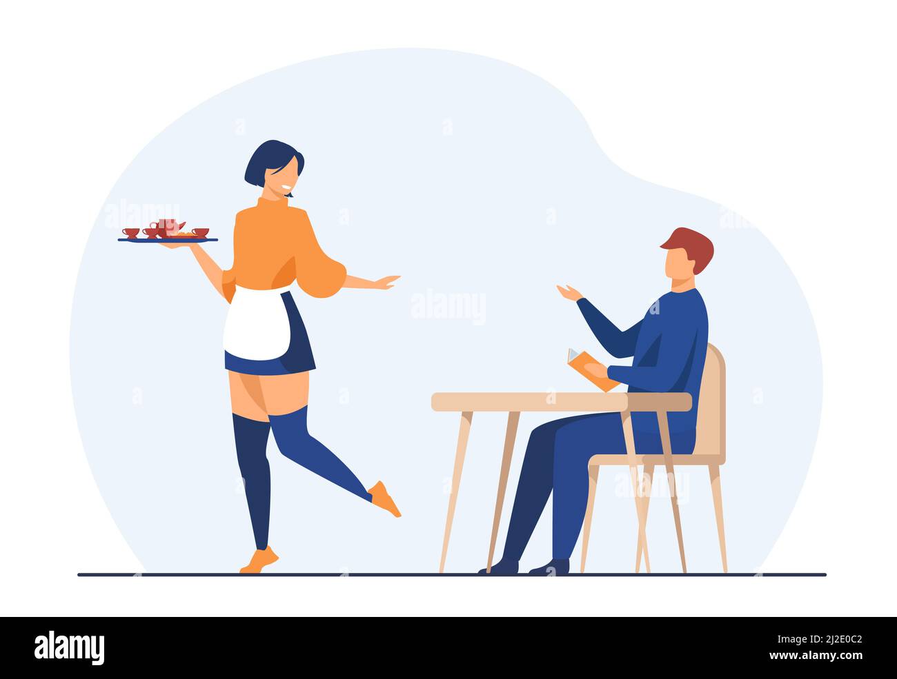 In cafe girl waitress Cut Out Stock Images & Pictures - Alamy