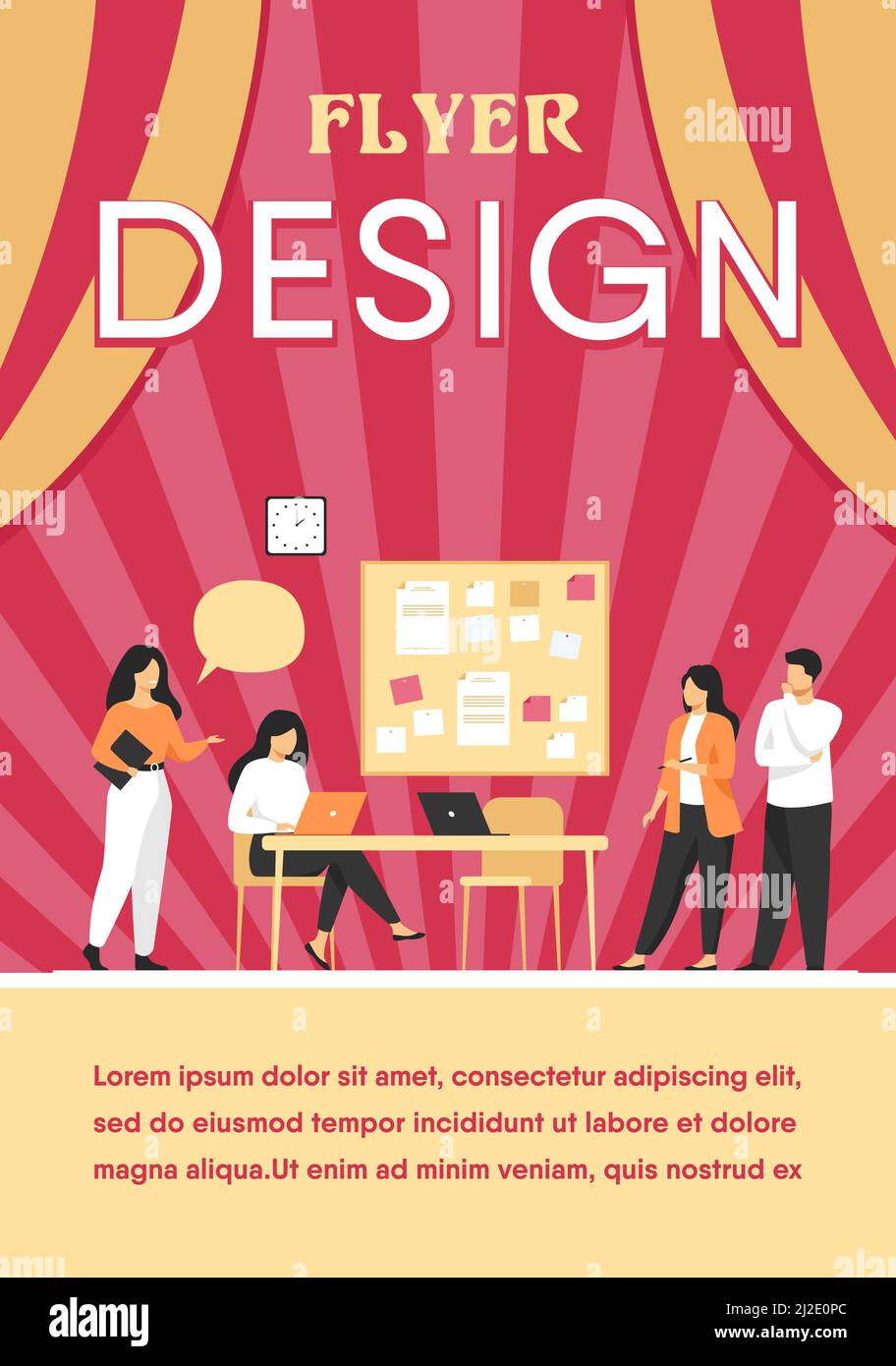 Colleagues working together on project flat vector illustration ...