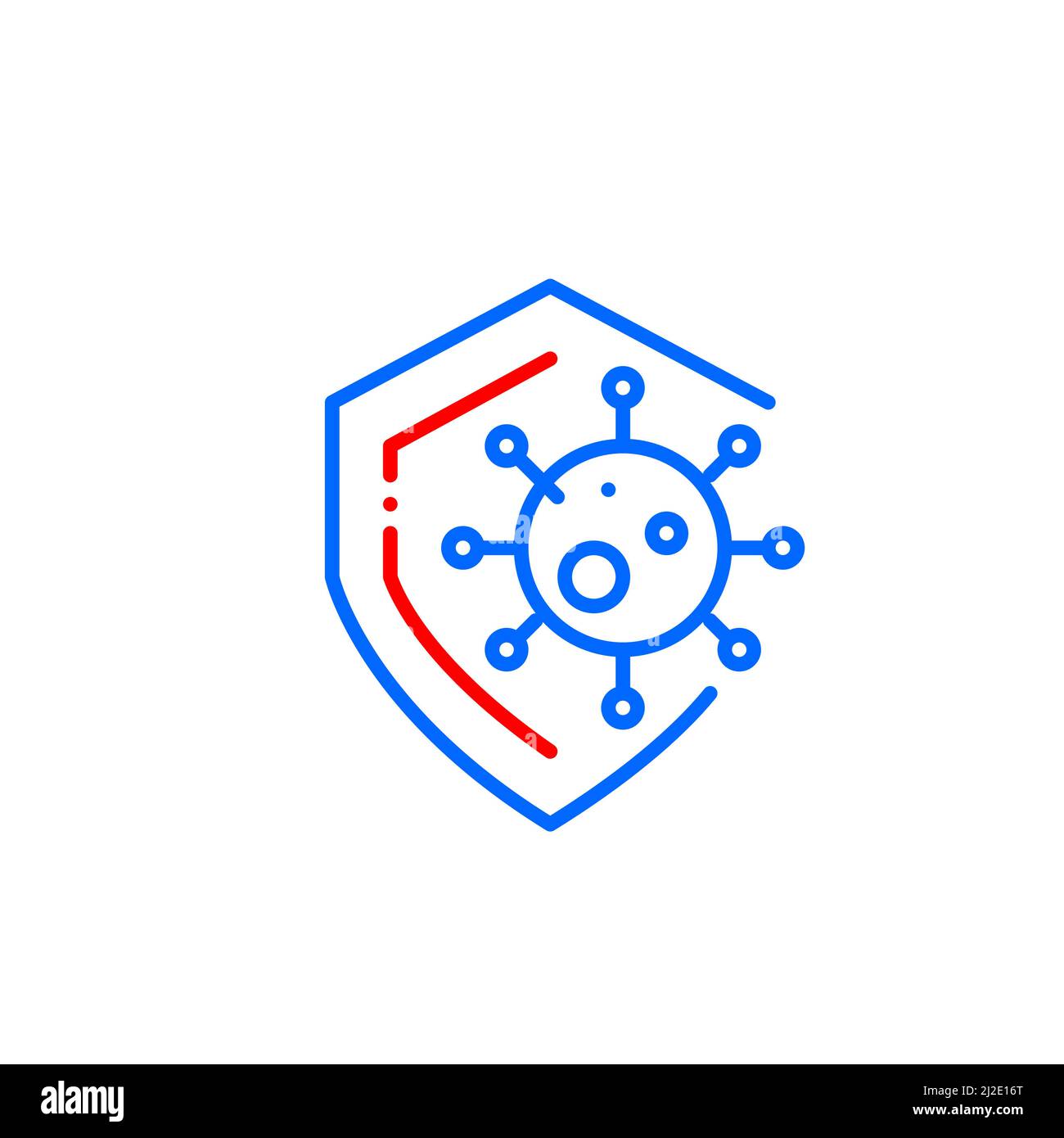 Covid 19 insurance and protection. Shield with a molecule symbol. Pixel ...