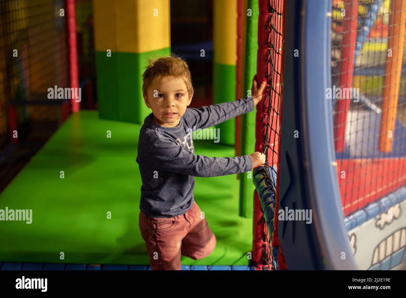 Cute child plays in play center in Prague, Czech Republic Stock Photo ...