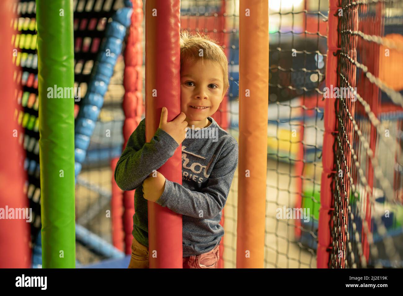 Cute child plays in play center in Prague, Czech Republic Stock Photo ...
