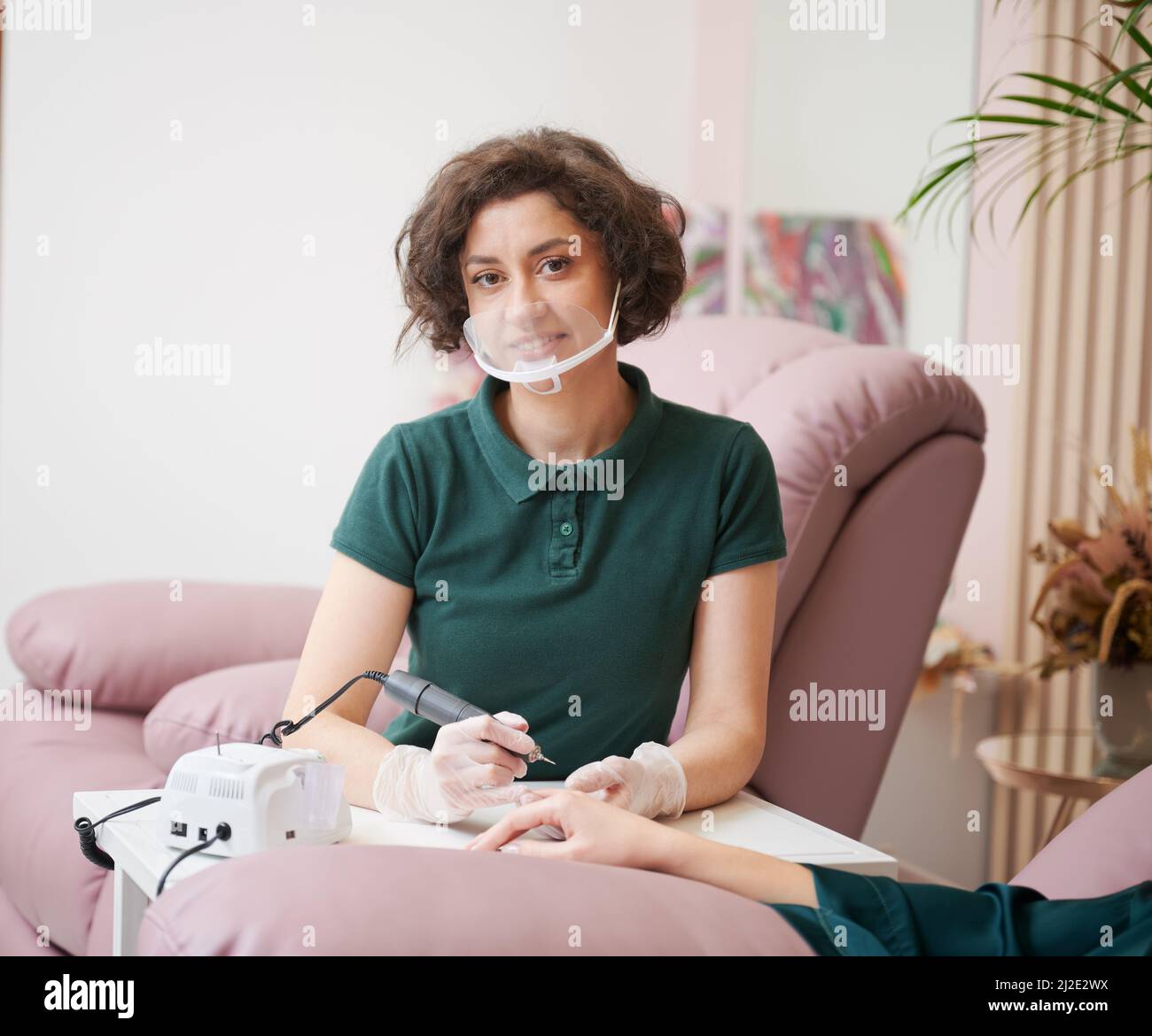 Manicurist face mask hi-res stock photography and images - Alamy