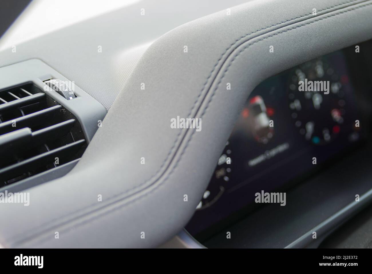 Car air conditioning. The air flow inside the car. Detail interior of ...