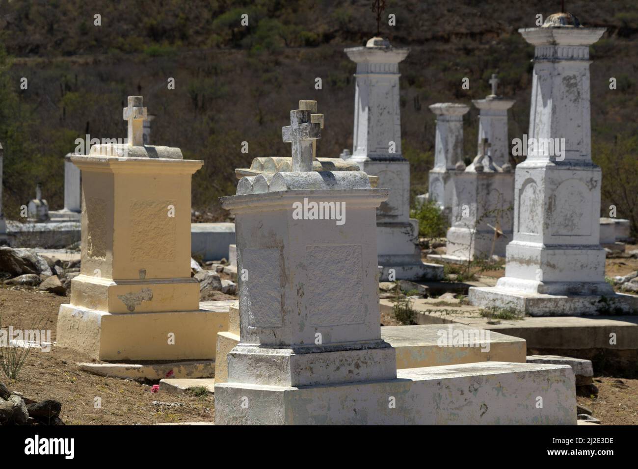old mexican graveyard tombs in el triunfo mining village baja ...