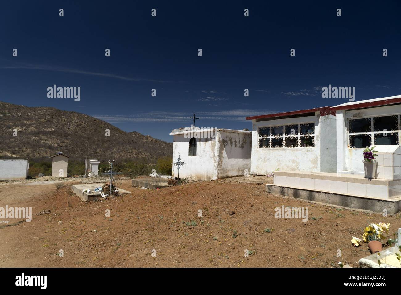 old mexican graveyard tombs in el triunfo mining village baja ...