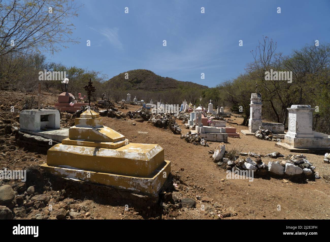 old mexican graveyard tombs in el triunfo mining village baja ...