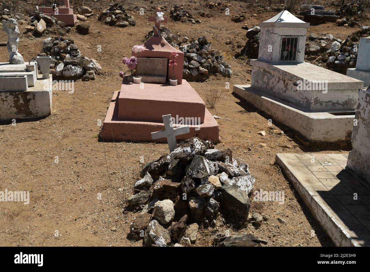 old mexican graveyard tombs in el triunfo mining village baja ...