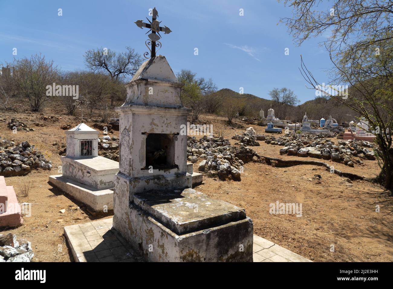 old mexican graveyard tombs in el triunfo mining village baja ...