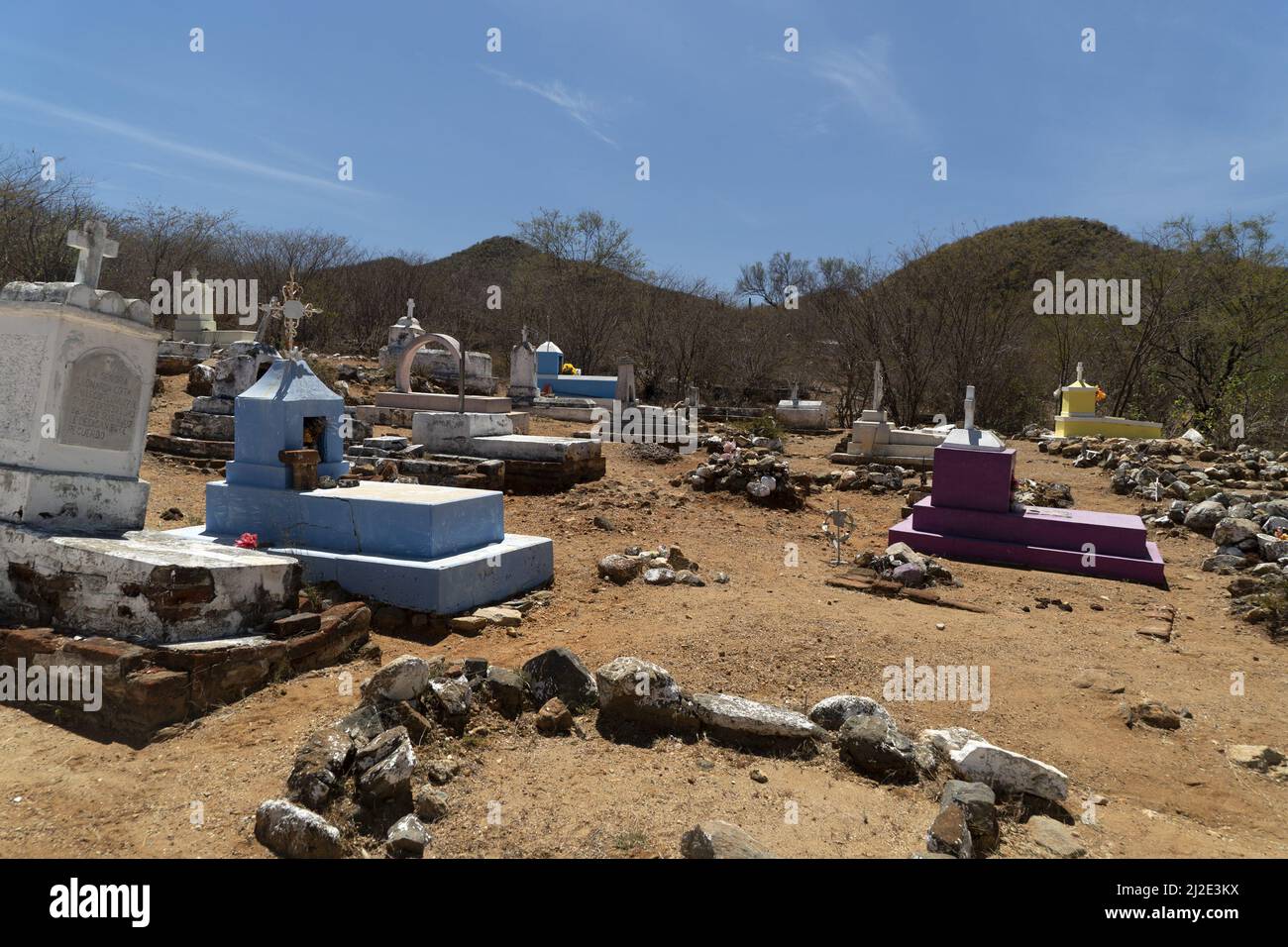 old mexican graveyard tombs in el triunfo mining village baja ...