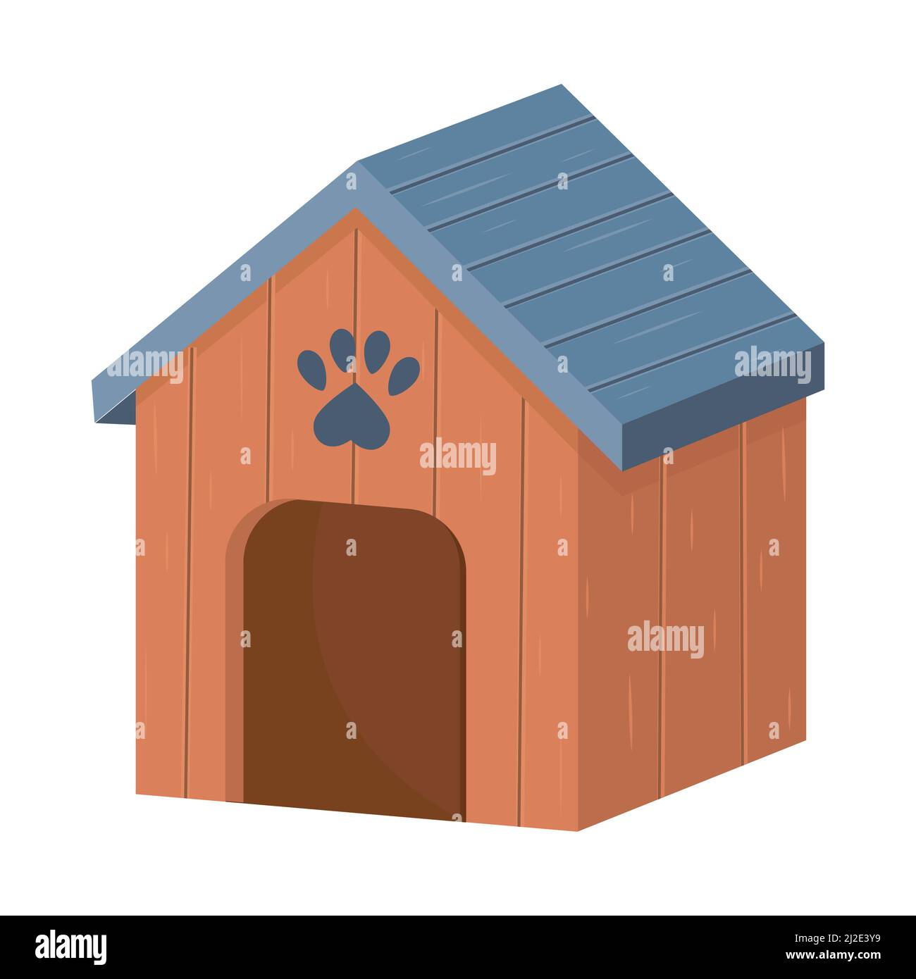 Wooden doghouse, color vector isolated cartoon-style illustration Stock ...