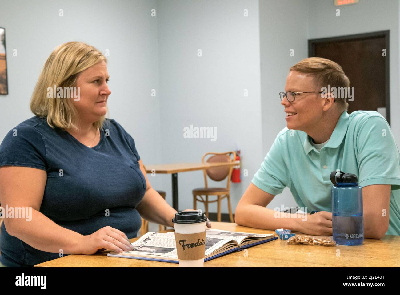 JEFF HILLER and BRIDGET EVERETT in SOMEBODY SOMEWHERE (2022), directed ...