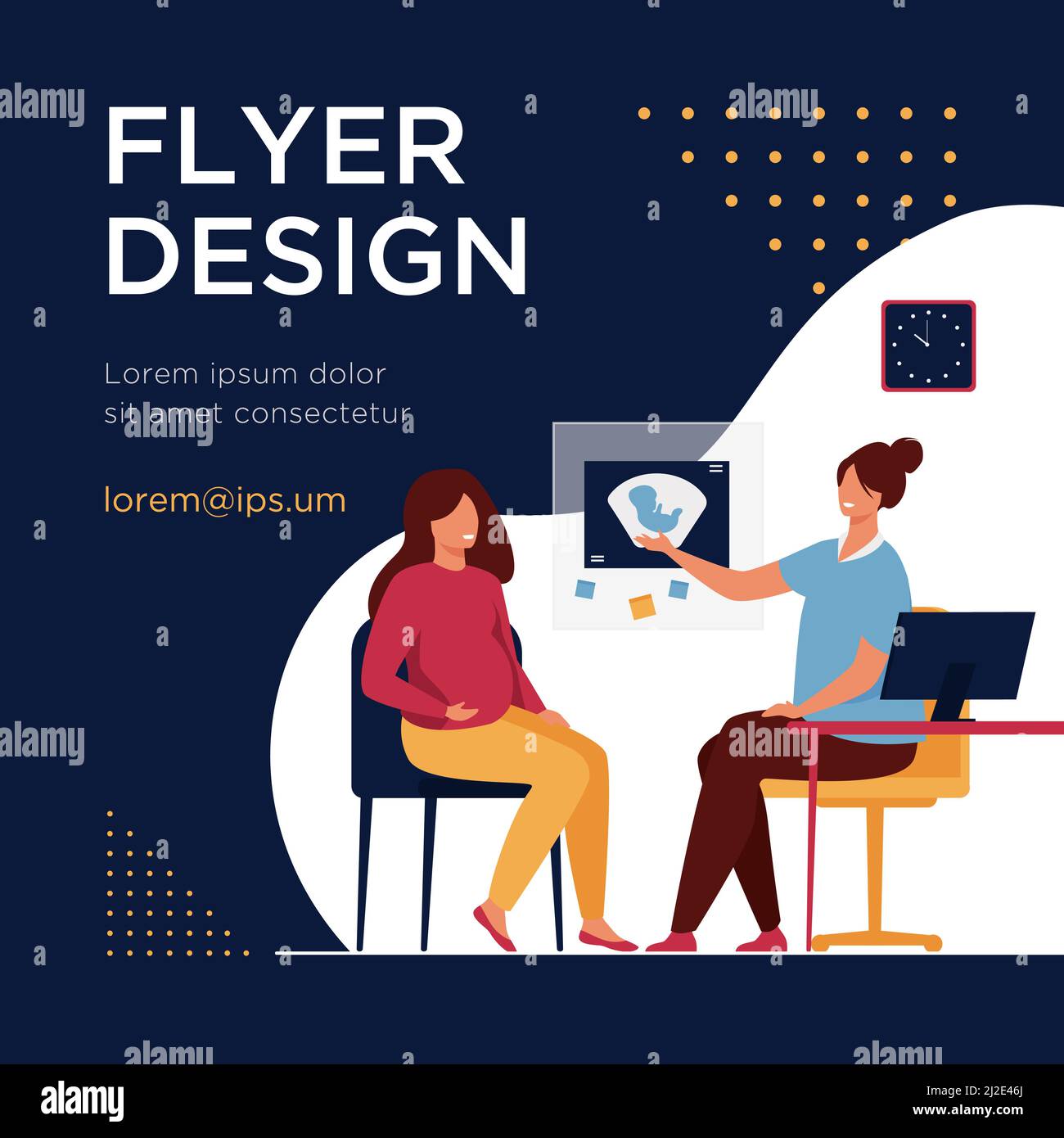 Doctor in office happy Stock Vector Images - Alamy