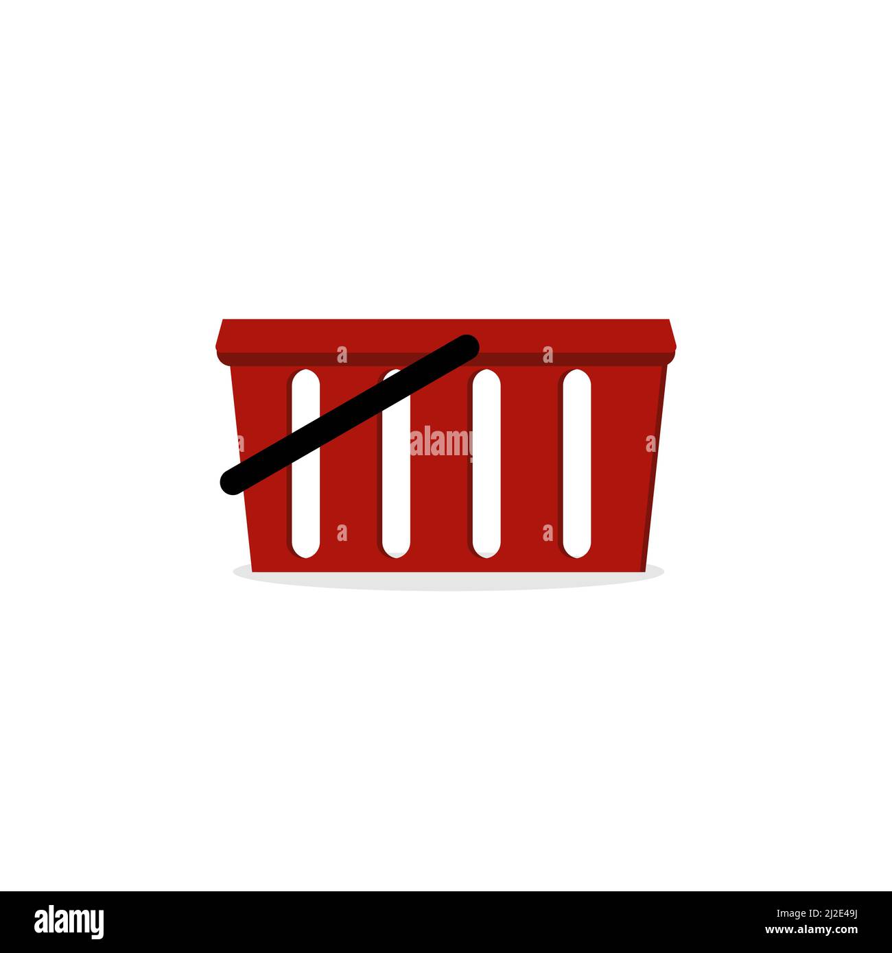 grocery empty basket color isolated vector illustration on a white ...