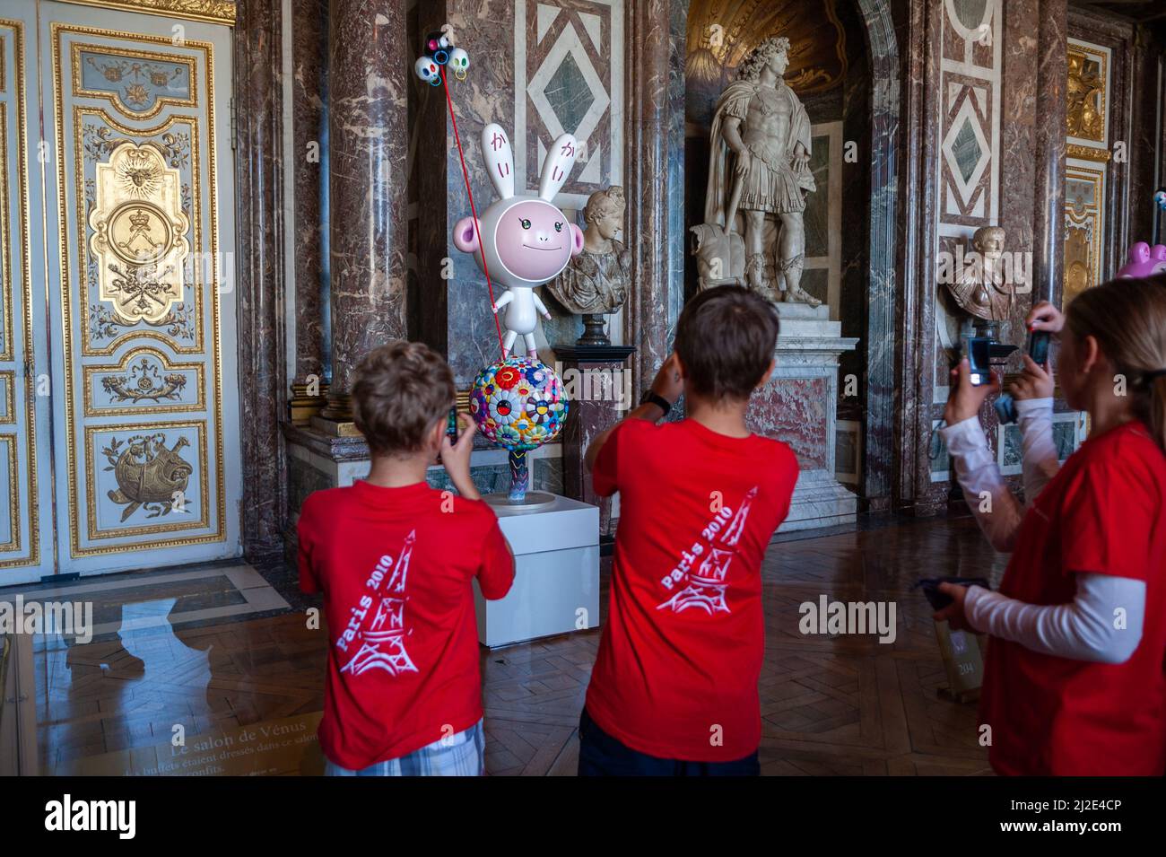 Versailles, France, Group People, Tourists, Visiting inside Chateau ...