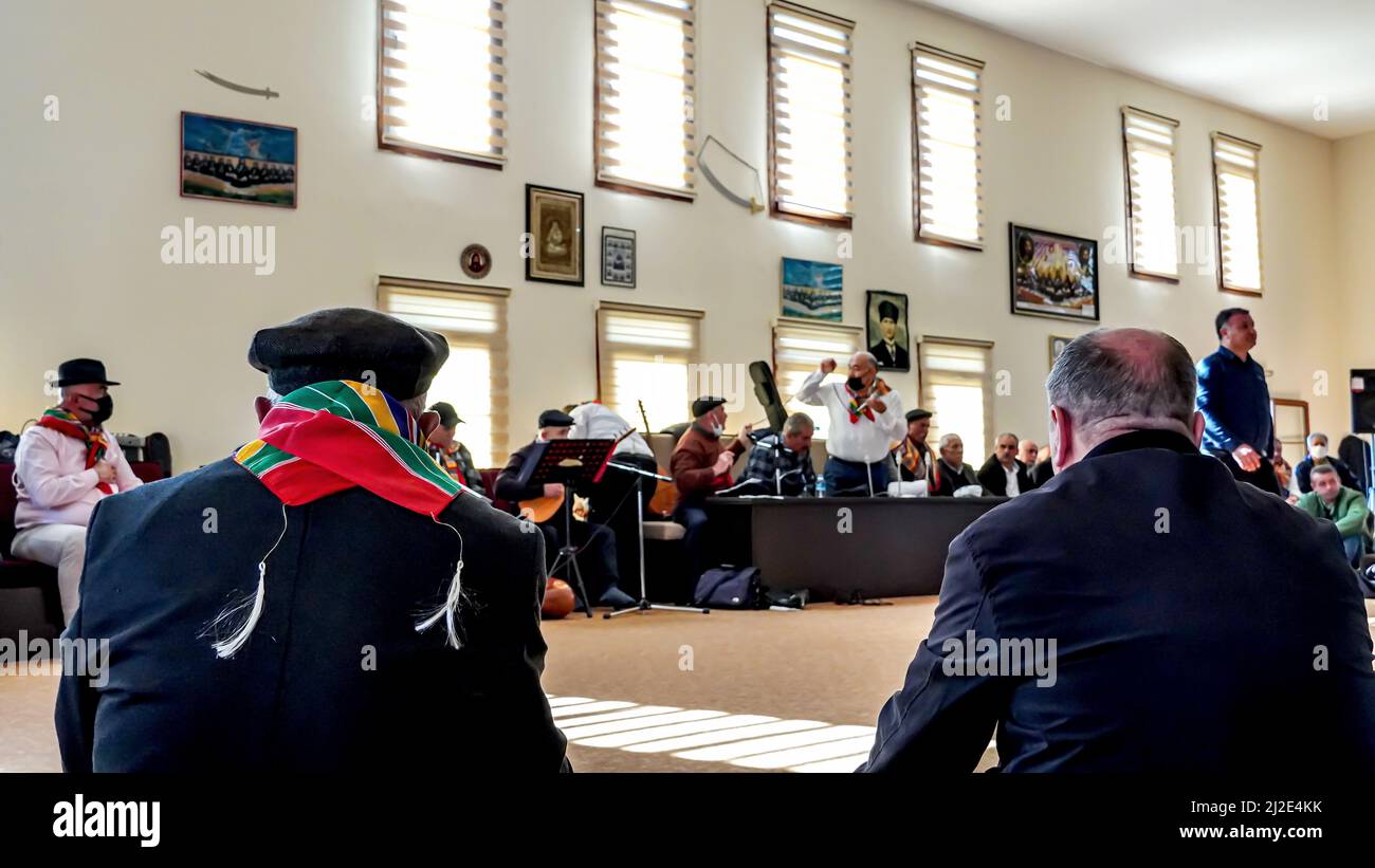 Anatolian Alevi Muslims have gathered in the Djemevi in Izmir, Turkey ...