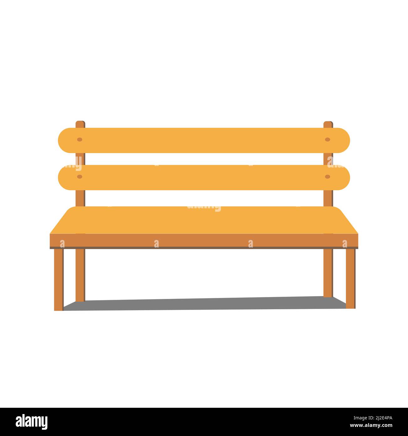 wooden bench color isolated vector illustration on a white background ...