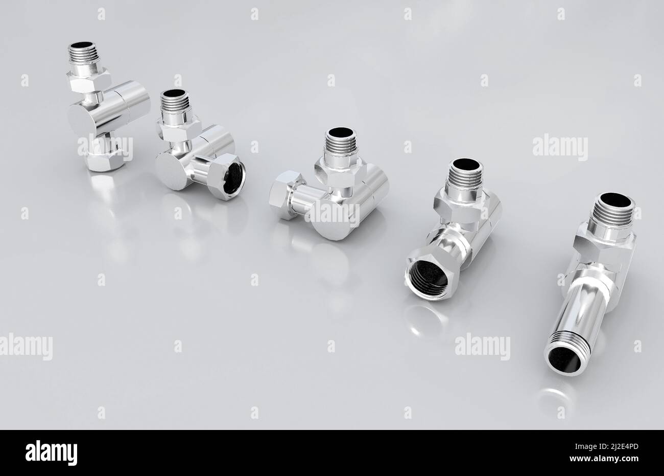 Water pipe connection on light gray background Stock Photo - Alamy