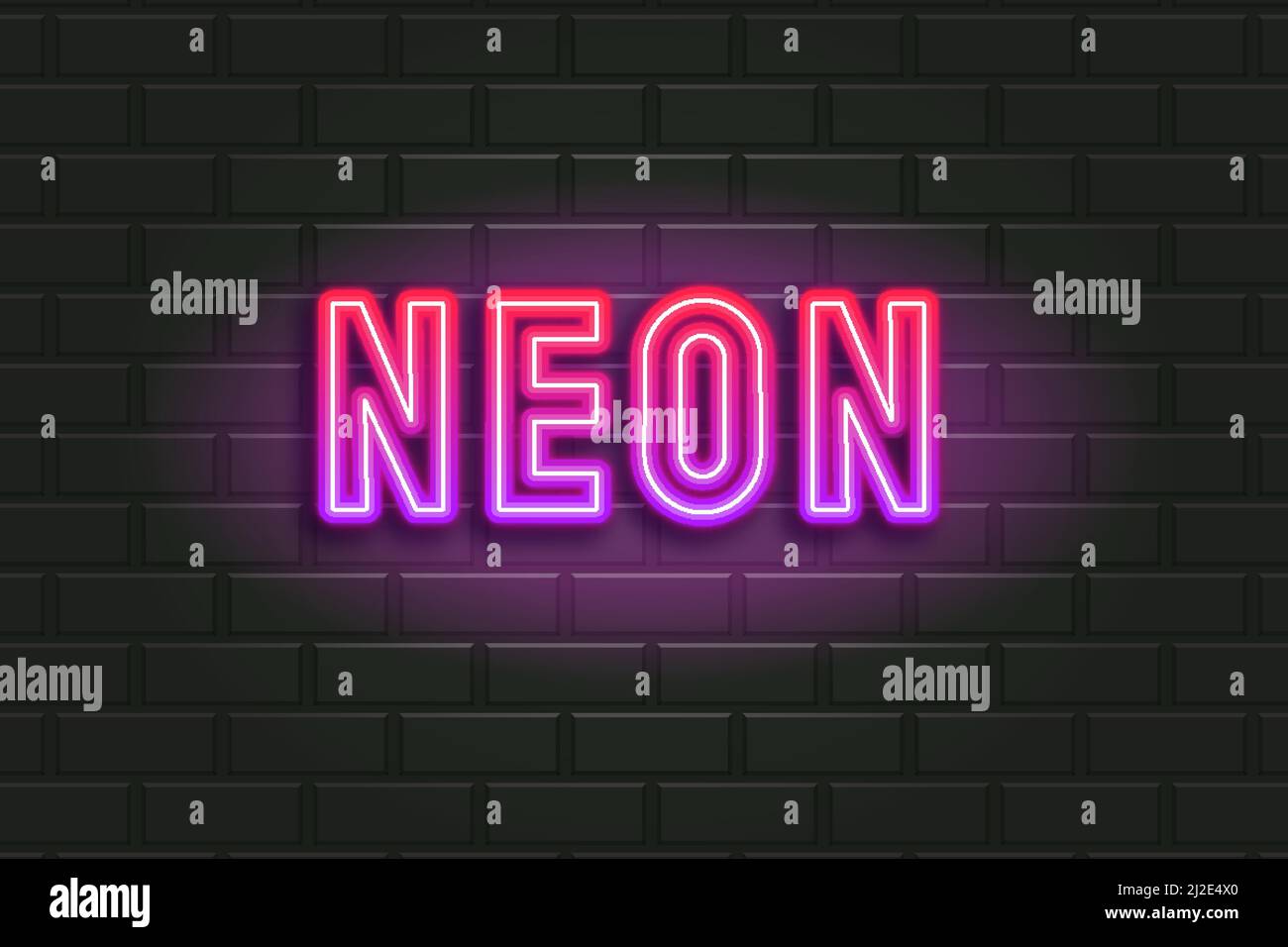 Editable text effects Neon , words and font can be changed Stock Vector ...