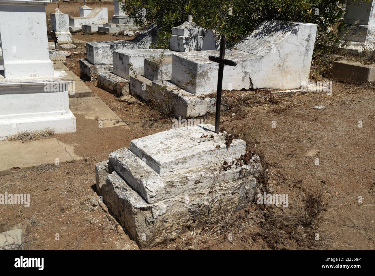 old mexican graveyard tombs in el triunfo mining village baja ...