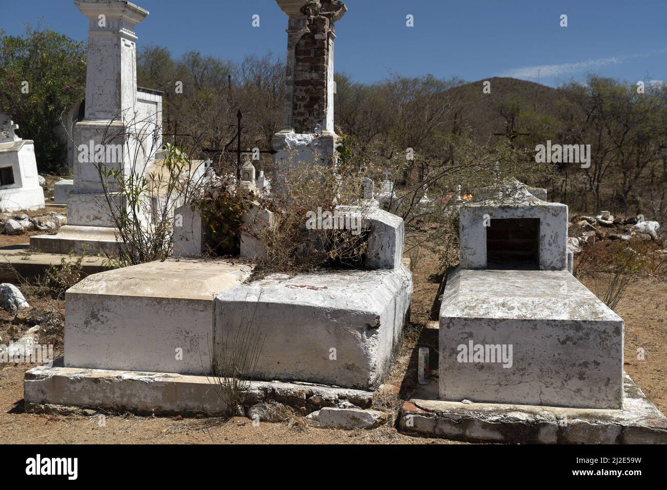 old mexican graveyard tombs in el triunfo mining village baja ...
