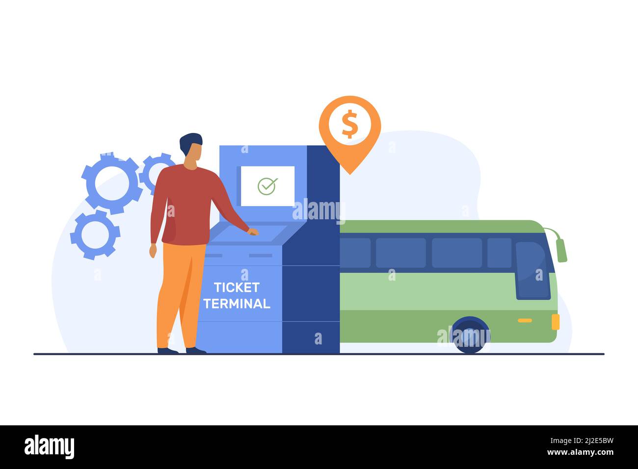 Buying ticket bus Stock Vector Images - Alamy