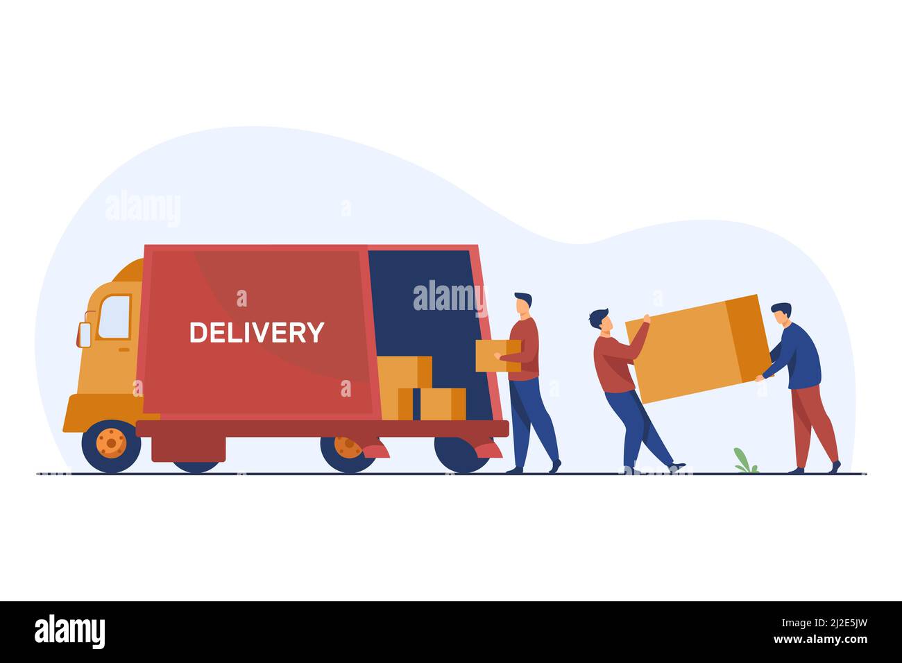 Loader loading boxes Cut Out Stock Images & Pictures - Alamy