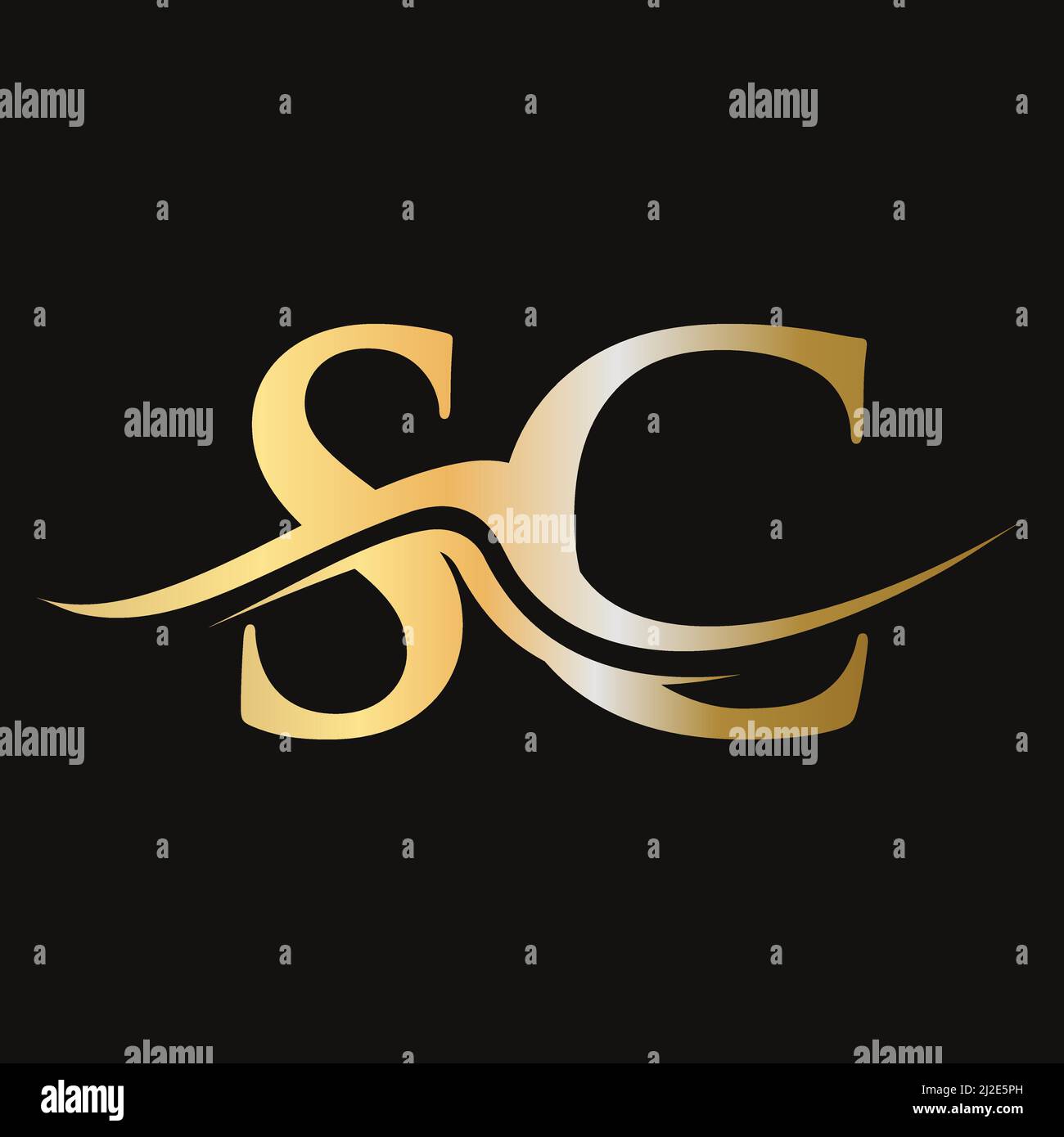 Letter SC Logo Design. Initial SC Logotype Template For Business And ...