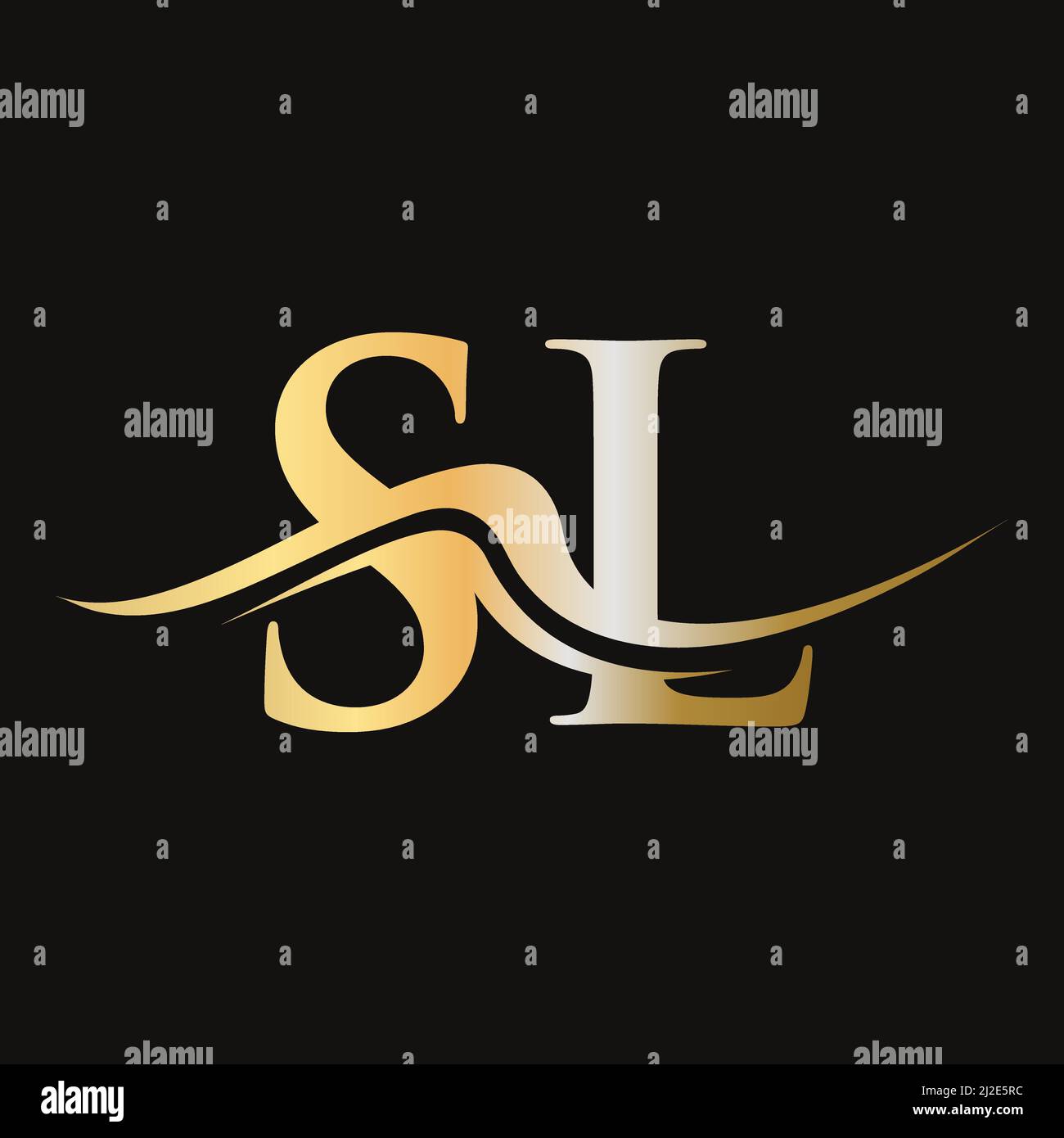 Letter SL Logo Design. Initial SL Logotype Template For Business And ...
