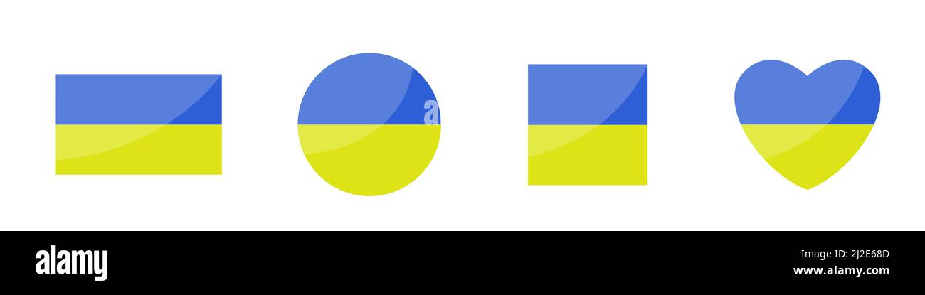 Ukrainian flag shape icon set2. National symbol Stock Vector Image ...