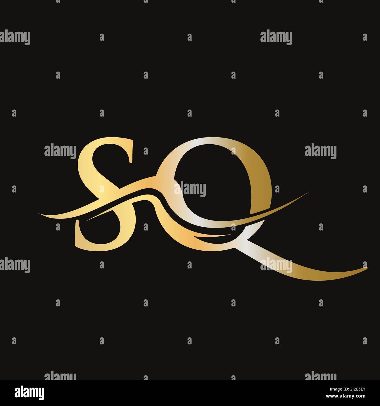 Letter SQ Logo Design. Initial SQ Logotype Template For Business And ...