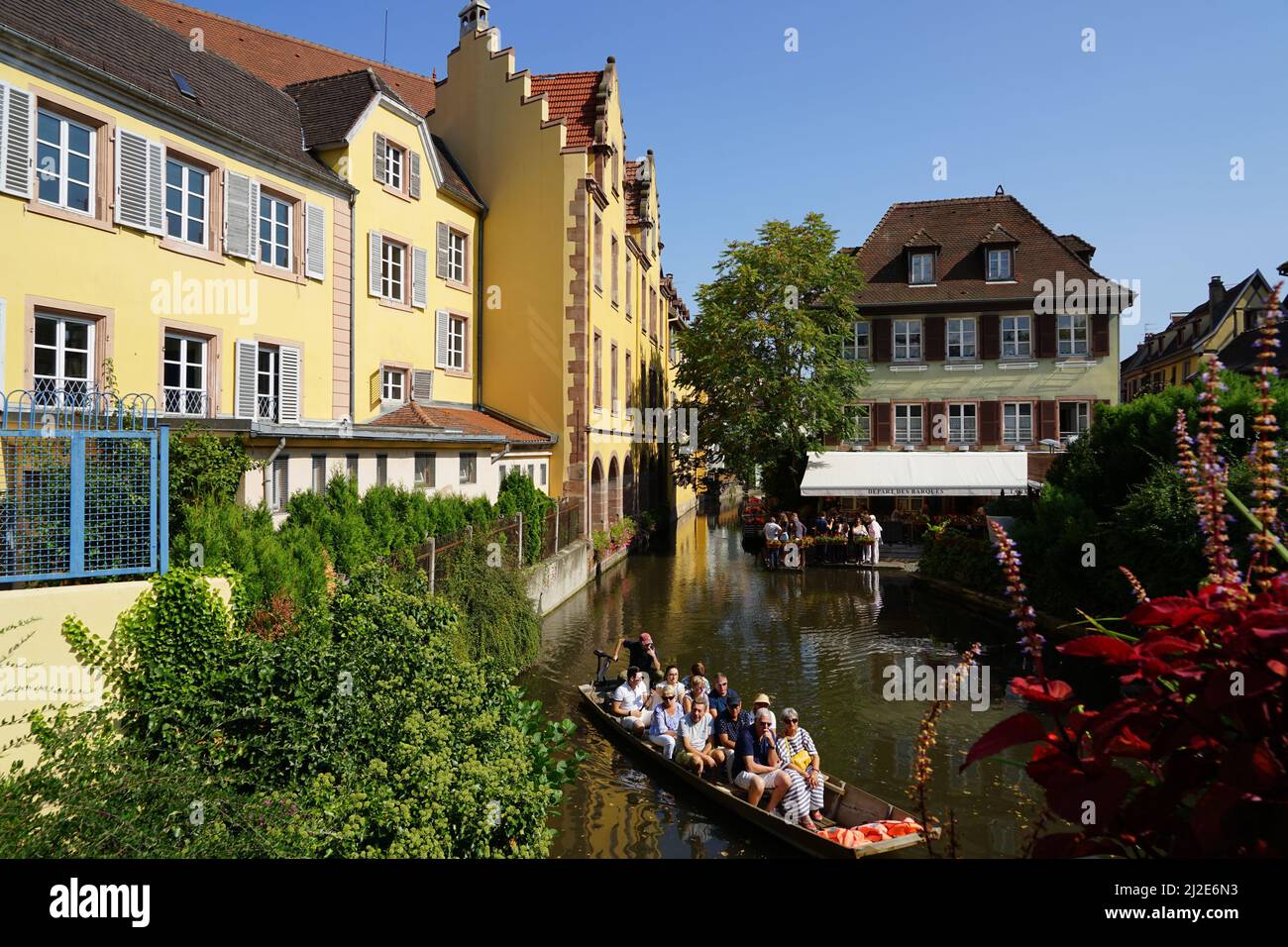 Boat with tourist on river cruise in Alsace France Stock Photo - Alamy