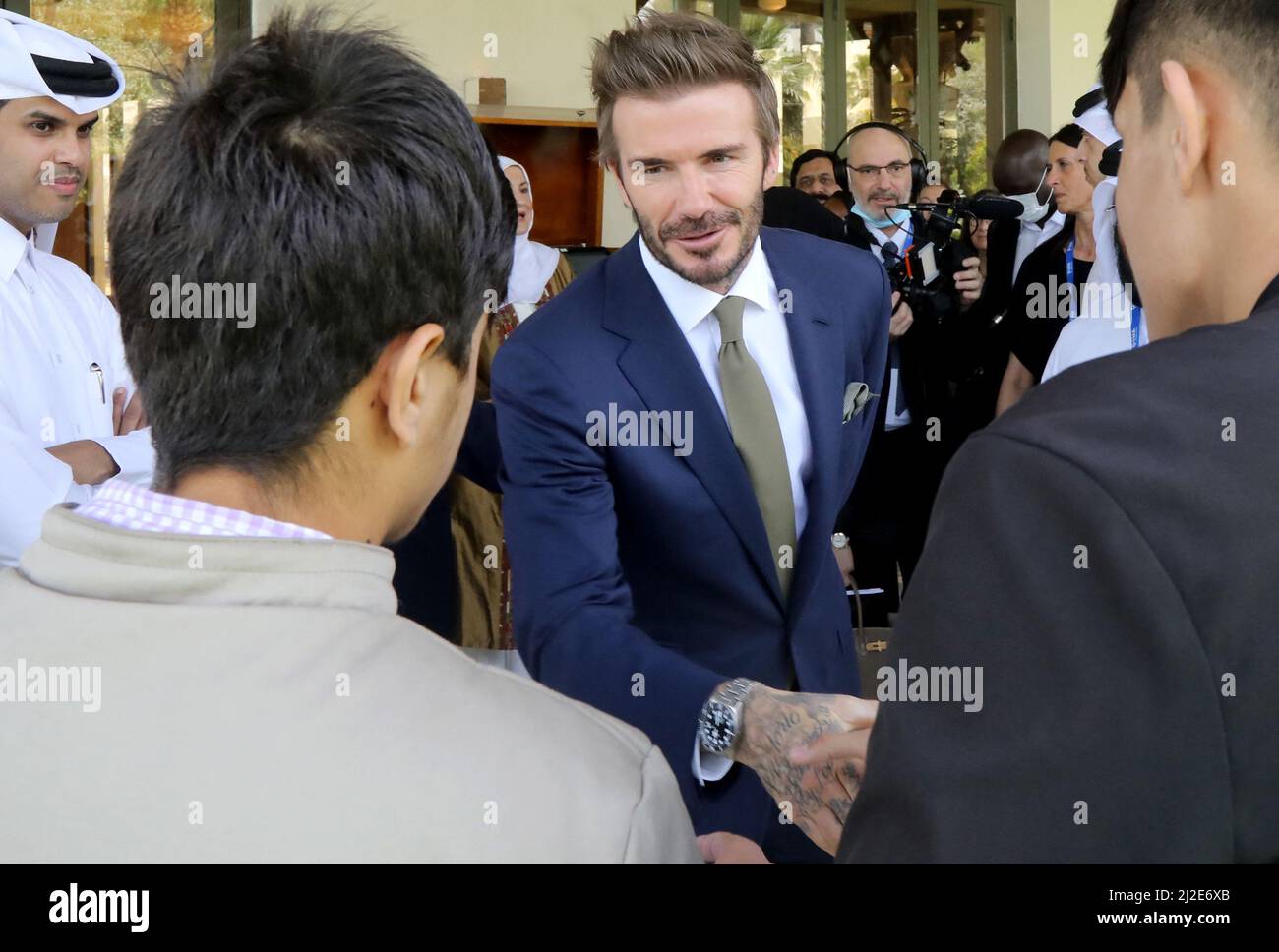 English former football player and UNICEF ambassador David Beckham seen ...